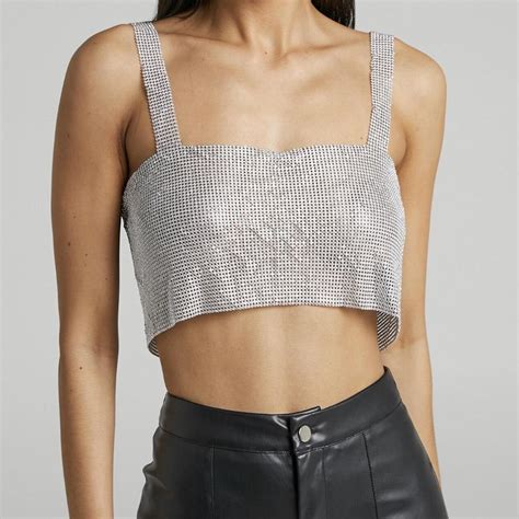 SILVER CHAIN MAIL TOP Silver Mesh Perfect... - Depop