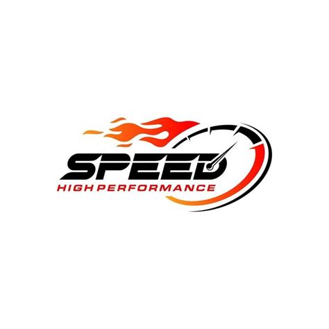 Speed High Performance Logo Design In Black And Orange Colors