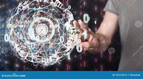 A Big Data Visualization Network Connection Structure Stock Photo Image Of People Concept