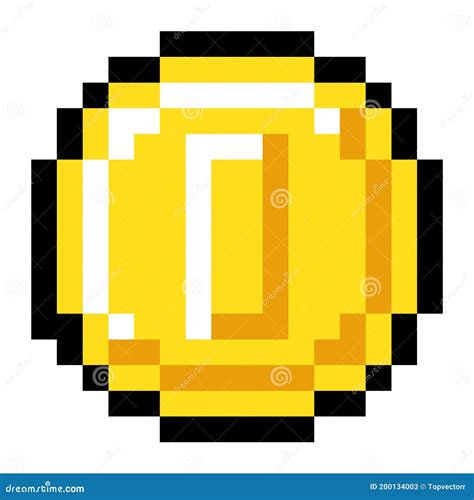 Pixel Art Style Isolated Vector Coin For Retro Game Shiner Golden Coin Pixel Money Sketch