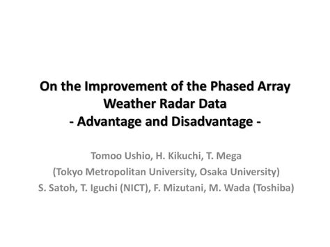 Ppt On The Improvement Of The Phased Array Weather Radar Data
