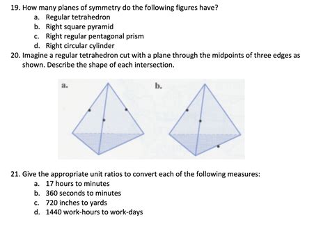 Solved 19 How Many Planes Of Symmetry Do The Following