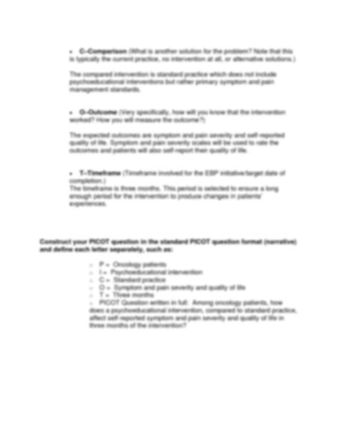 SOLUTION Picot Question Worksheet Studypool