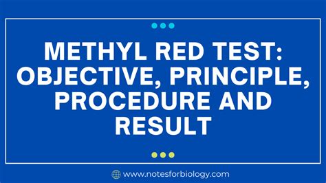 Methyl Red Test Objective Principle Procedure And
