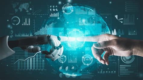 미래형 로봇 인공 지능 혁신적인 Ai 기술 개념 프리미엄 사진