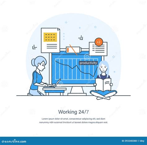 Woking 24 7 Daily Task Routine Effective Planning Productivity Work Overload Stock Vector