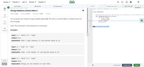Prajjwal Gaur On Linkedin Gfg160 Stringrotation Codingchallenge Geeksforgeeks 100daysofcode