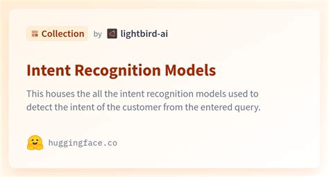 Intent Recognition Models A Lightbird Ai Collection