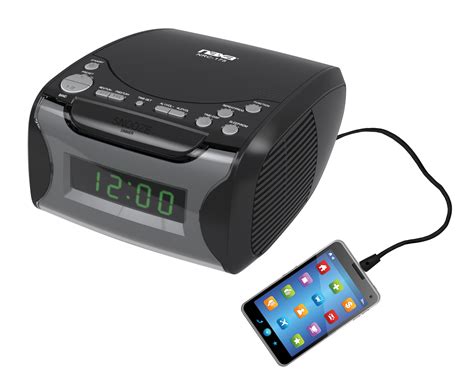 Digital Alarm Clock Radio With CD Player And USB Charge Port Naxa