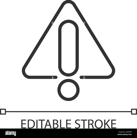 Warning Sign Pixel Perfect Linear Icon Stock Vector Image And Art Alamy