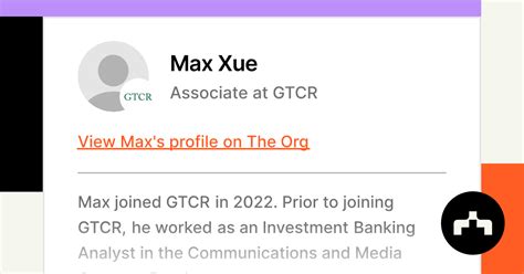 Max Xue Associate At Gtcr The Org