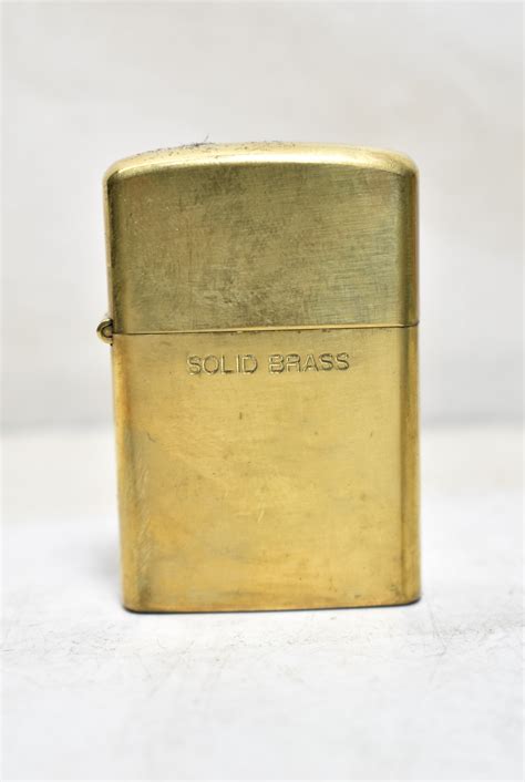Vintage Tobacco Solid Brass Lighter Tobacco Brass Bronze Etsy