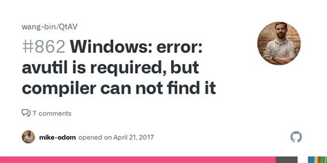 windows error avutil is required but compiler can not find it