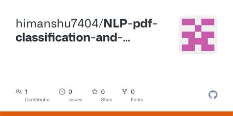 github himanshu7404 nlp pdf classification and clustering