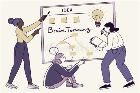 Collaborative Brainstorming Session Team Idea Generation Stock Illustration Illustration Of