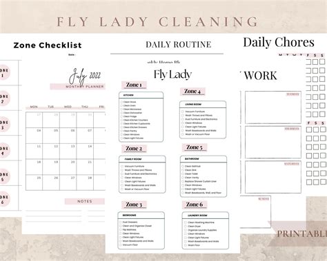 Fly Lady Cleaning Schedule Fly Lady Printables Flylady Cleaning
