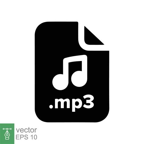 MP File Icon Simple Solid Style Music Format Sound Download Audio Concept Glyph Symbol