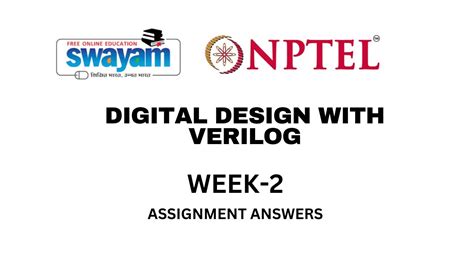 Nptel Digital Design With Verilog Week 2 Assignment Solutions Nptel