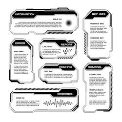 Hud Sci Fi Interface Screen Monochrome View Vector Image