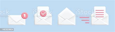 3d 현실적인 벡터 컬렉션 흰색 메일 편지 봉투 아이콘 모형 디자인 뉴스레터에 대한 스톡 벡터 아트 및 기타 이미지 뉴스레터 실물 모형 3차원 형태 Istock