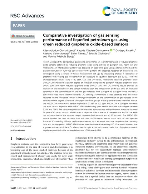 pdf comparative investigation of gas sensing performance of liquefied