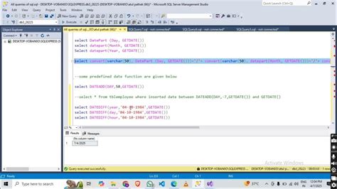 Sqldatetime Function All Query Lecture 7 Youtube