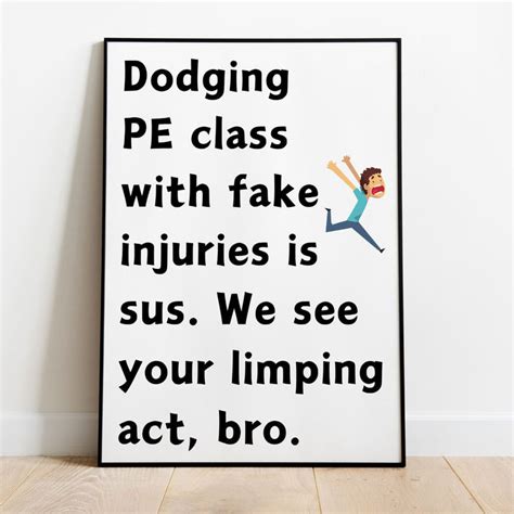 Funny Pe Classroom Rule Poster Instant Delivery Eggcellent Educator