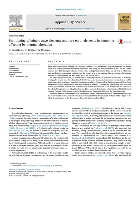 Pdf Partitioning Of Minor Trace Elements And Rare Earth Elements In