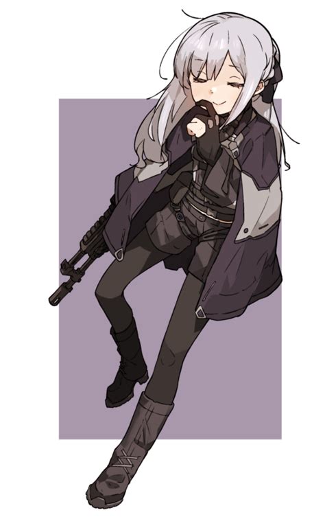 Safebooru 1girl Ak 12 Ak 12 Girls Frontline Amonitto Assault Rifle
