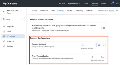 hub listing gateway tab