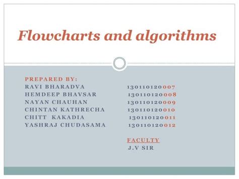 Algorithm And Flowchart Ppt