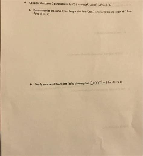 Solved 4 Consider The Curve C Parametrized By