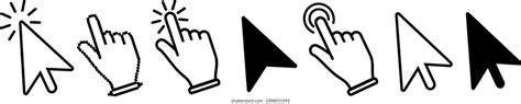Computer Mouse Click Cursor Gray Arrow Stock Vector Royalty Free Shutterstock