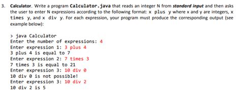 Solved 3 Calculator Write A Program Calculatorjava That