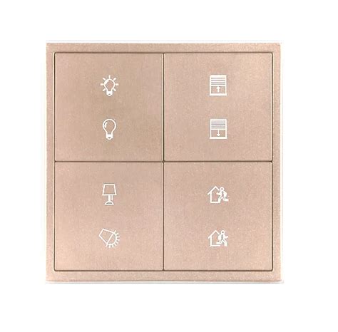 4 клавишная 8 активных кнопок панель серии Tile металл без рамки и шинного соединителя HDL