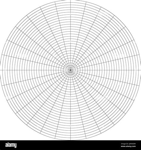 Polar Circular Grid Mesh Pie Chart Graph Element Stock Vector