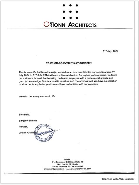 Alice Internship Certificate Pdf