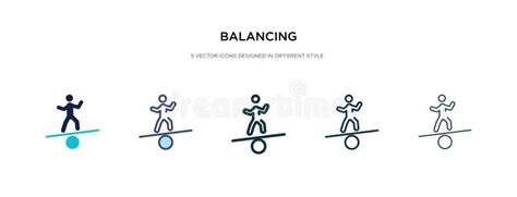 Balancing Icon In Different Style Vector Illustration Two Colored And