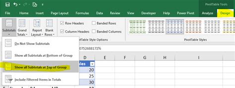 How To Show Of Subtotal In Cross Tab In Pivot Table Excel Stack