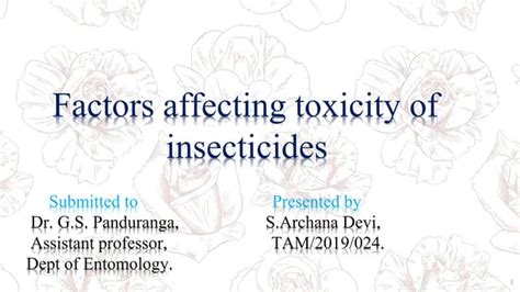 Factors Affecting Insecticide Toxicity Pptx