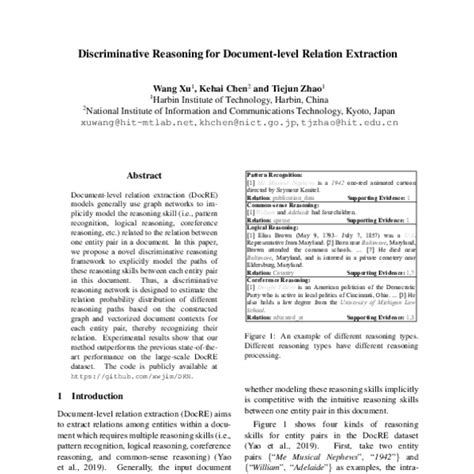 Discriminative Reasoning For Document Level Relation Extraction Acl Anthology