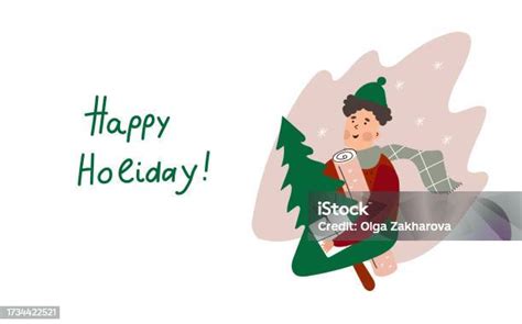 해피 홀리데이 그의 가족과 새해 트리를 위한 선물을 들고 있는 사람들 12월 31일에 대한 스톡 벡터 아트 및 기타 이미지 12월 31일 겨울 공휴일 Istock
