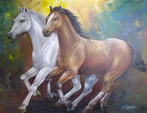 El Galope Cuadro Original Acrílico Sobre Lienzo Comprar Cuadros