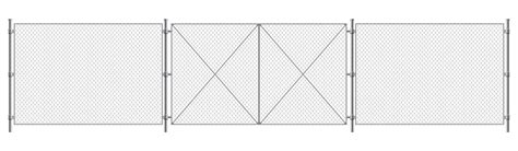 금속 와이어 울타리와 게이트 금속 기둥이있는 체인 링크 울타리 조각 보안 영토 보호 구역 또는 교도소 펜싱 와이어 그리드 건설 0명에 대한 스톡 벡터 아트 및 기타 이미지