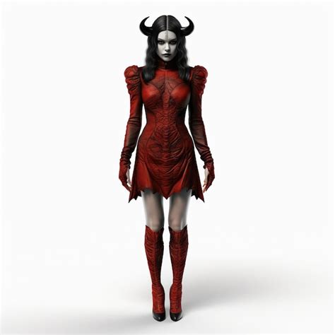 Highquality 3d Female Devil Model Isolated On White Background