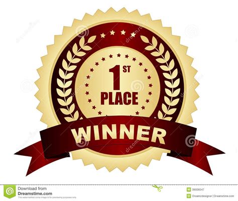 Golden Badge For 1st Place Winner 1st Place Certificate First Place Award First Place Winner