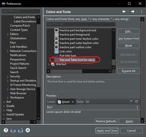Java Change Project Explorer Tree View Font Size In Eclipse Oxygen