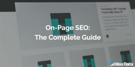 On Page Seo The Complete Guide By Max Ranx