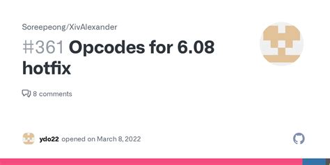 Opcodes For 6 08 Hotfix · Issue 361 · Soreepeong Xivalexander · Github