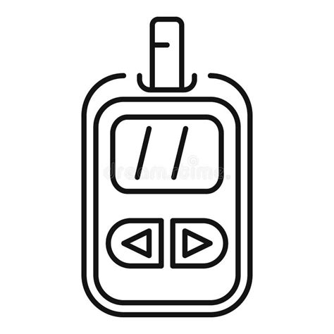 Modern Glucose Meter Icon Outline Style Stock Illustration